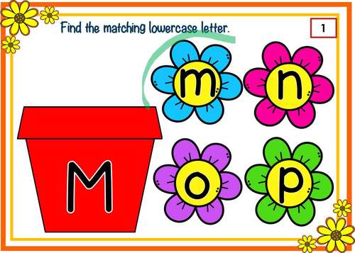 Flower Upper & Lowercase Letters & Sounds Match BOOM & Task Cards