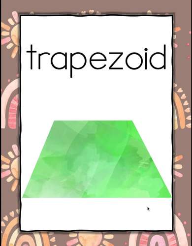 Boho Rainbow Theme 2D and 3D Shape Posters Classroom Decor | TPT