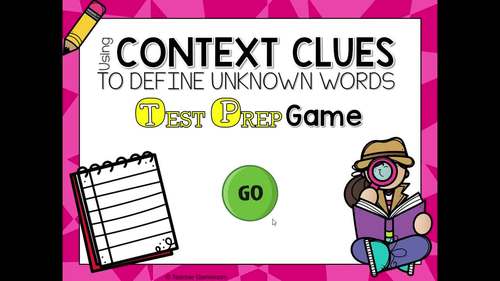 4th Grade Context Clues Test Prep Game by Teacher Gameroom | TpT