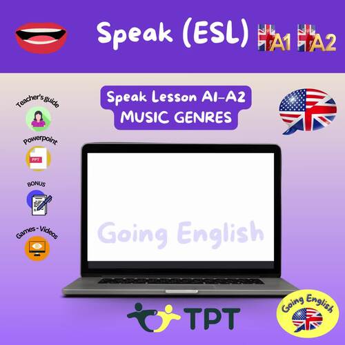 Speak - Music Genres A1-A2 [Online Lesson] for ESL/EFL Students | TPT