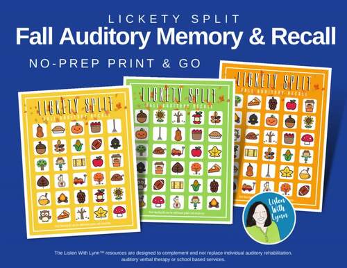 FALL Auditory Memory Processing Word Recall Lickety Split DHH Hearing Loss