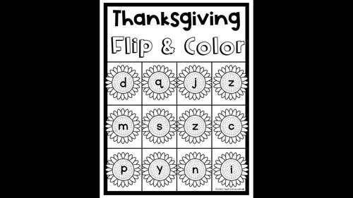 Thanksgiving Letter Recognition Kindergarten Literacy Games Sunflower Theme
