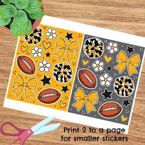Football Team Printable Sticker Sheet PDF PNG Pittsburgh Steelers Black ...