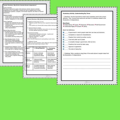 HSS 5.5.3: Why Did the Colonists Declare Independence? 5th Grade ...