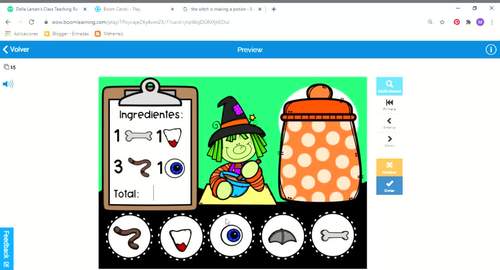 BOOM CARDS HALLOWEEN: Contar números 1-10 | Digital Math Game in Spanish