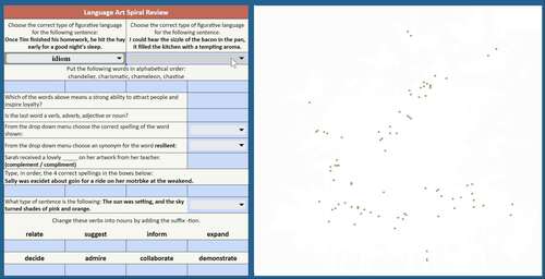 NO PREP - Spiral Language Art Review for 4th/5th Grades - Butterfly Book