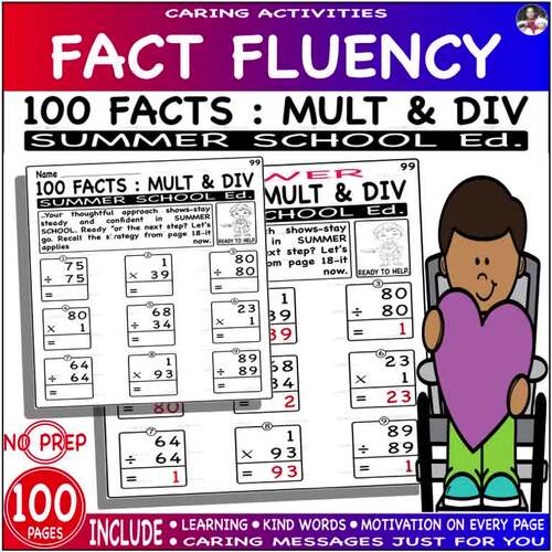 Multiply and Division with 100 one step equation fluency Fun - Summer ...