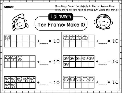 Halloween Ten Frames Activities | Fun Math Practice Worksheets for Kids