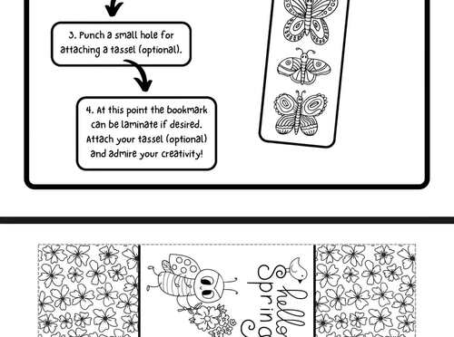 Spring Coloring, Bookmarks to Color EASY Spring Craft, Contest Reading ...