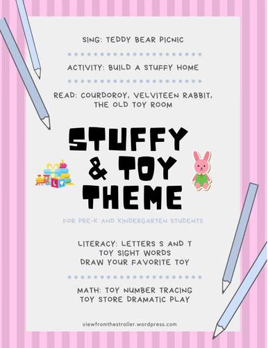 Stuffies and Toy Theme Worksheets, Activities & Games Pre K and ...
