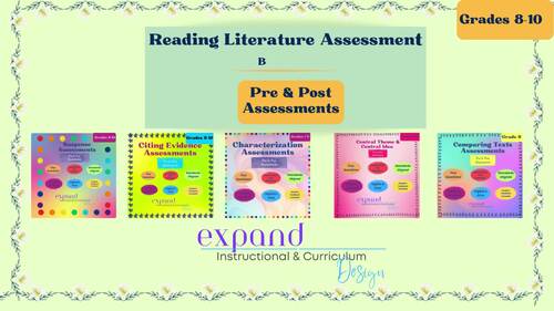 Pre & Post Assessment Bundle, Reading Literature, Middle High School