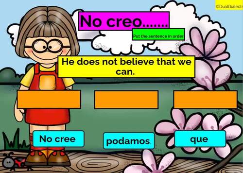 Boom Cards Spanish 2 No Creo Subjunctive Grammar & Expression Practice ...