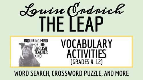 "The Leap" by Louise Erdrich Vocabulary Games and Activities for High ...