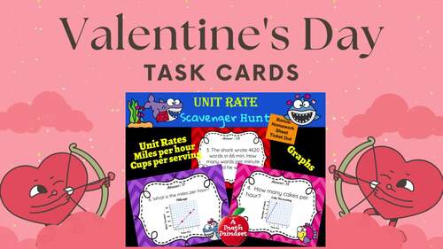 Valentine Math Scavenger Hunt: Boost 7th Grade Unit Rates Engagement!