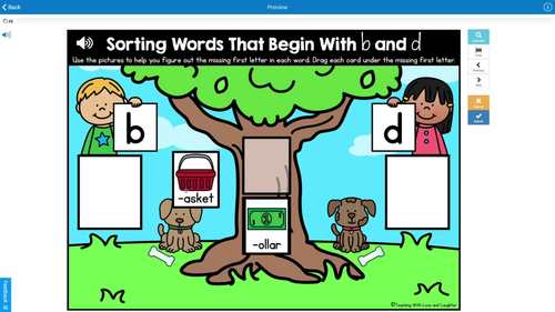 b and d Sorting Boom Cards™ by Teaching With Love and Laughter | TPT