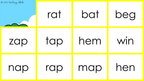 CVC Word Fluency Brain Break & Mystery Pictures Insect Spring PPT