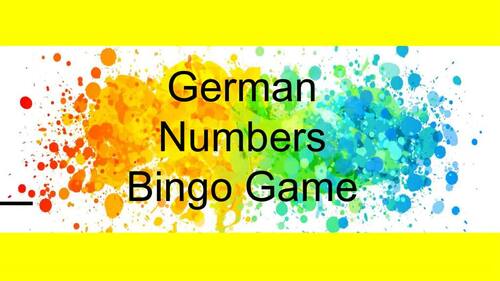 German Numbers Bingo Game Activity by Worksheet Whisperer | TPT