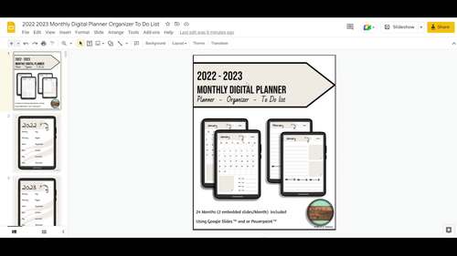 Monthly Digital Planner Organizer 2022 2023 and To Do List by All in a ...