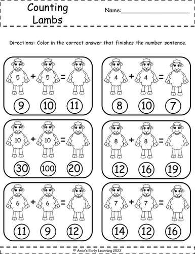 Springtime Math Worksheets | 1st - 2nd Grade by Amie's Early Learning