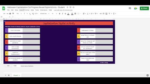 Halloween Capitalization Review Cat Color Reveal Digital Activity