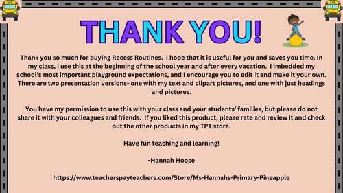 Editable Recess Rules and Procedures Slides in PowerPoint- Elementary ...