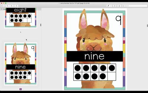 Llama Ten Frame and Number Set - Classroom Decor by A Teacher and her Cat