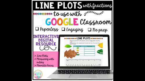 Line Plots with fractions for GOOGLE Classroom by Loving Math | TPT