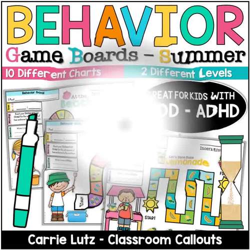 Summer School Behavior Incentive Charts / Game Boards for Kids with ...