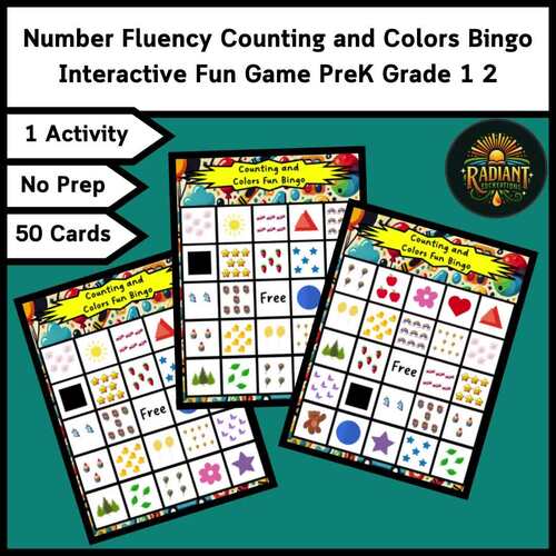 Number Fluency Counting and Colors Bingo Interactive Fun Game PreK ...