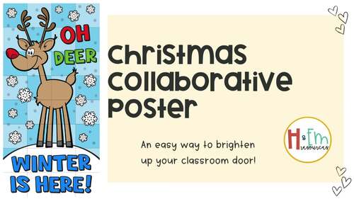 Christmas Reindeer Collaborative Coloring Poster │ Reindeer │ Winter