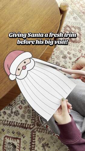 Santa Beard Cutting Activity | Christmas Scissor Practice | Fine Motor ...