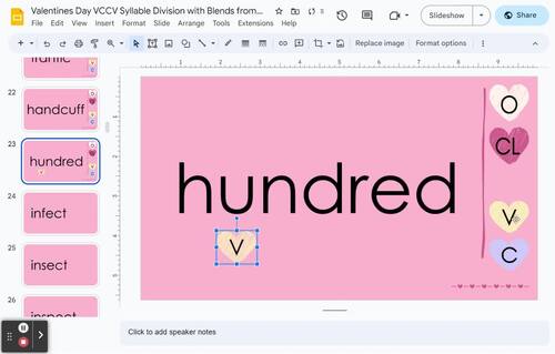 February Phonics Valentine's Day Syllable Division VCCV VCCCV Google ...