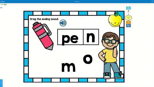 Ending Sounds Activities CVC Boom Cards by Krafty in Kinder | TPT