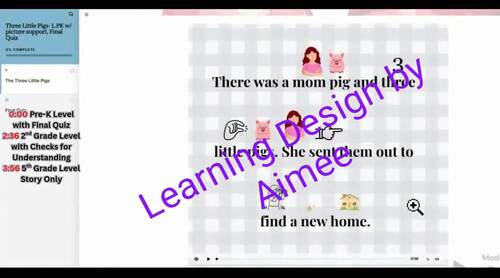 Three Little Pigs Adapted Book Activity Digital Comprehension Leveled Story