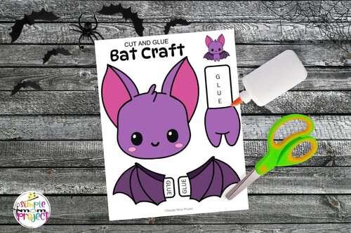 Bat Craft Templates | Paper Bat Craft | Bat Coloring Page by Simple Mom ...