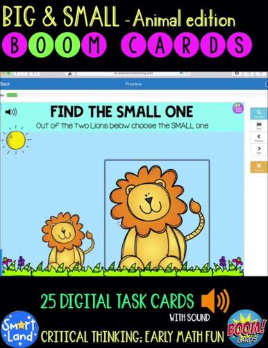 Big and Small Opposites digital cards | Distance learning | TPT