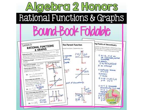 Rational Functions & Graphs Foldable (Unit 8) by Flamingo Math by Jean ...