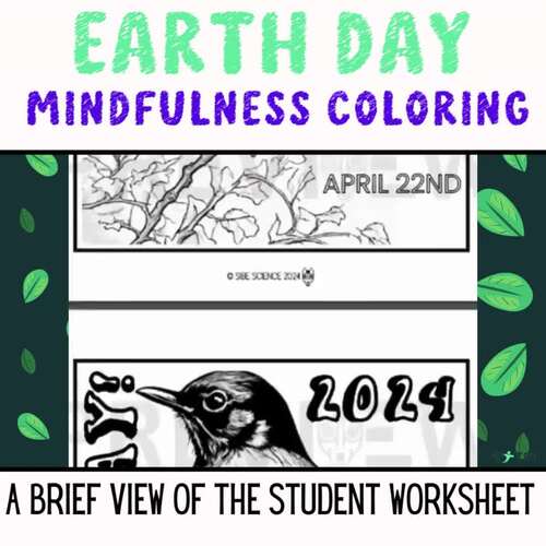 Earth Day 2025, Coloring Pages, Environmental Science, Biology, Worksheets