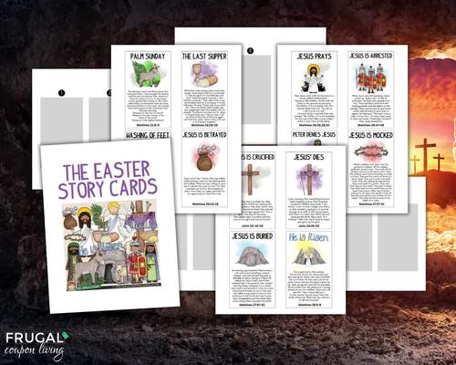 Easter Story Bible Cards Craft, Story of Resurrection Holy Week Bible ...