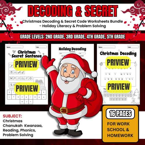 Christmas Decoding & Secret Code Worksheets - Holiday Literacy ...