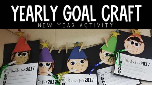 New Years Goal Setting Bulletin Board & Display | Resolutions Writing ...