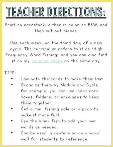 High Frequency Word Fishing - EL Education: Skills Block Companion Resource