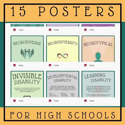Disability Awareness & Acceptance 15 POSTERS | Neurodiversity Affirming