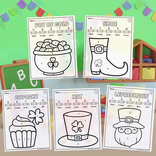 St Patricks Day Color by Number, St Patricks Day Coloring Pages for ...