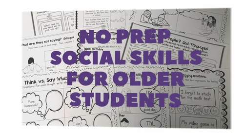 No Prep Social Skills for Older Students by Speech Time Fun | TpT