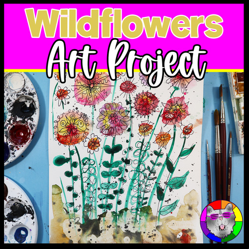 Watercolor Wildflowers Art Lesson for Grades 6-9 | TPT