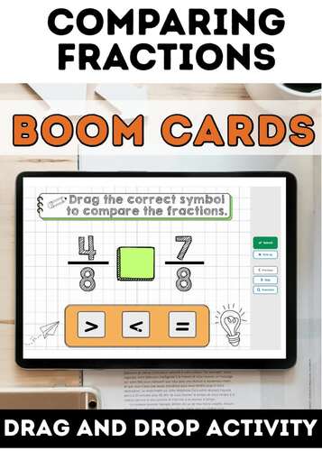 Comparing Fractions | Boom Cards™ | Like Denominators/Numerators, and ...