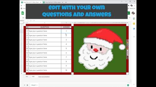 Christmas Pixel Art BUNDLE | Editable | For Google Sheets™ | Self Checking