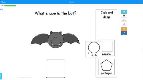 Bats 2D Shape Matching | Halloween Math Boom Cards by Teaching Autism