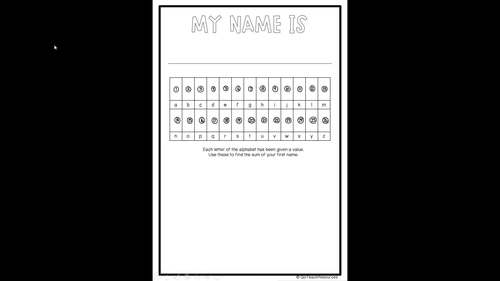 Addition Worksheets using your name by GoTeachResources | TPT